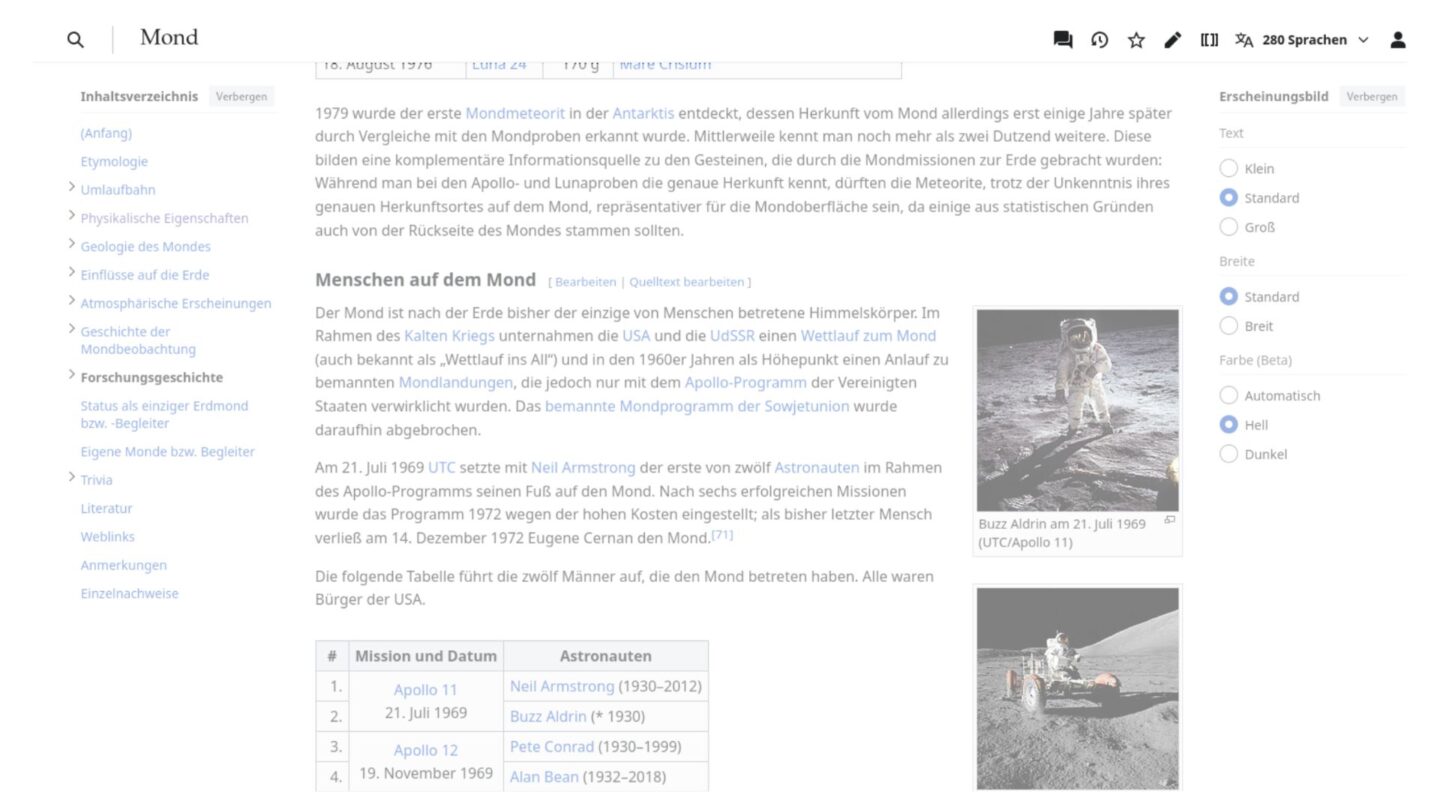 Die neue Benutzeroberfläche für Wikipedia ist da